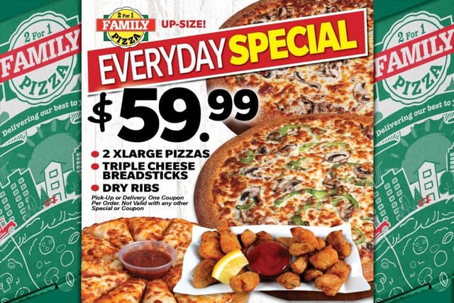 2 For 1 Family Pizza (4702 50 St) | Order Delivery & Take Out Online ...