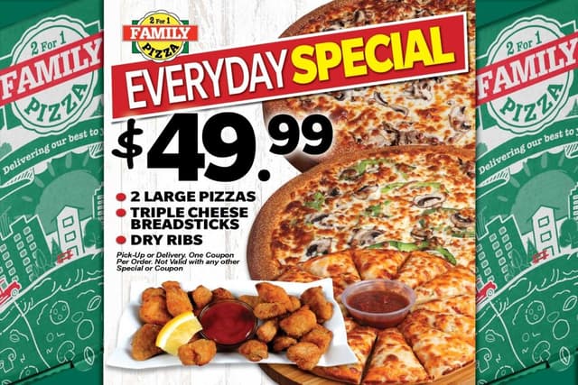 2 For 1 Family Pizza (4702 50 St) | Order Delivery & Take Out Online ...